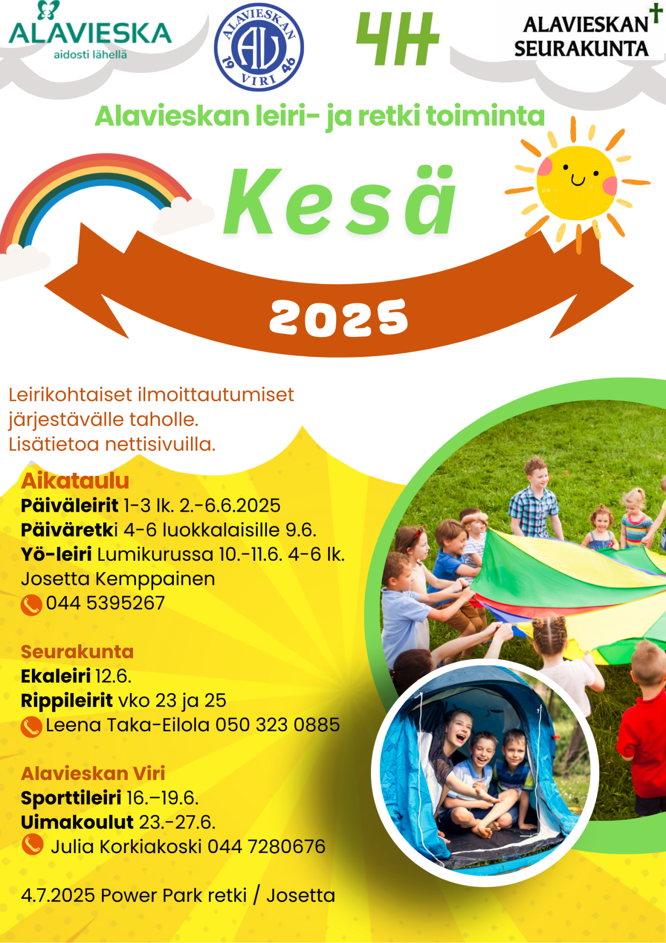 Alavieskan leiri- ja retki toiminta kesällä 2025 | Alavieska